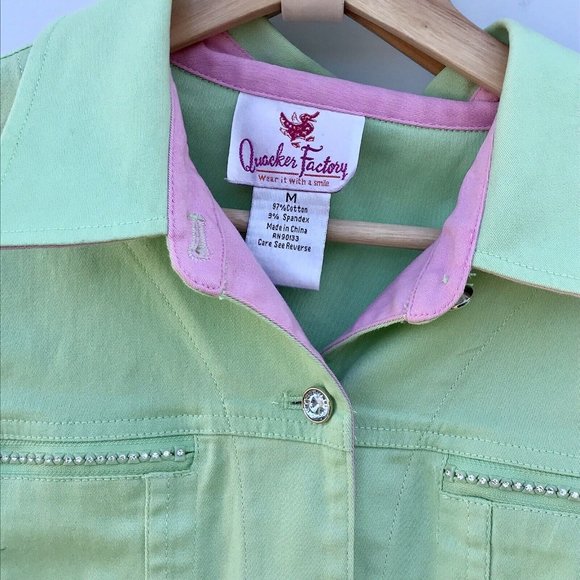 Quacker Factory | Jackets & Coats | Vtg 9s Quacker Factory Womens Green ...